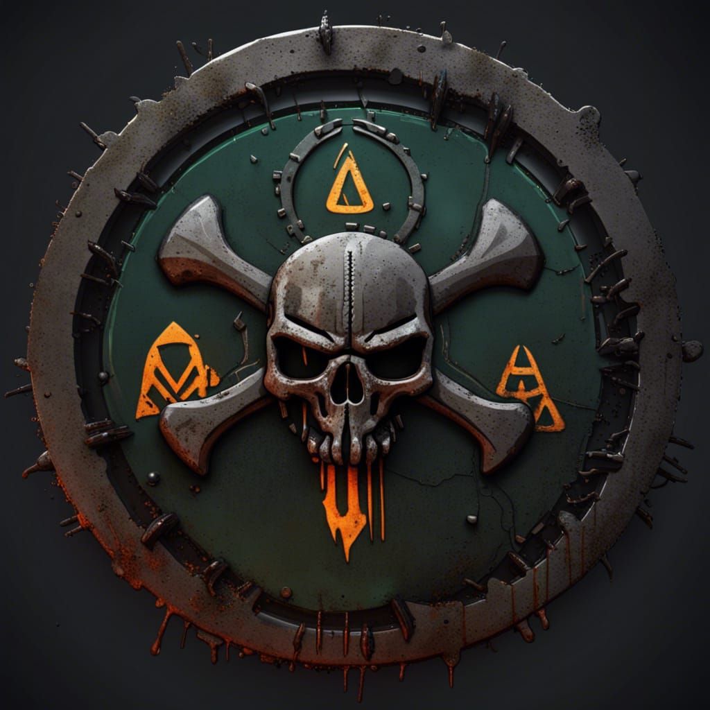 One simple logo for a post apocalyptic dangerous group. Stable. Simple ...