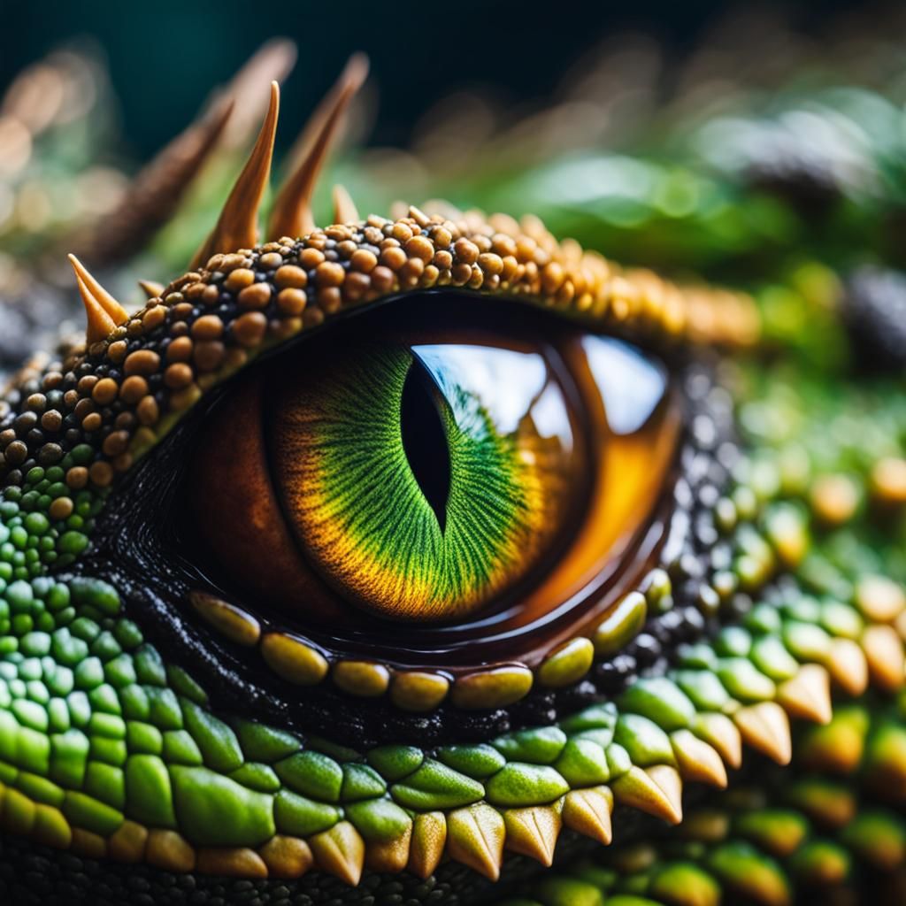 Macro shot of a lizard eye - AI Generated Artwork - NightCafe Creator