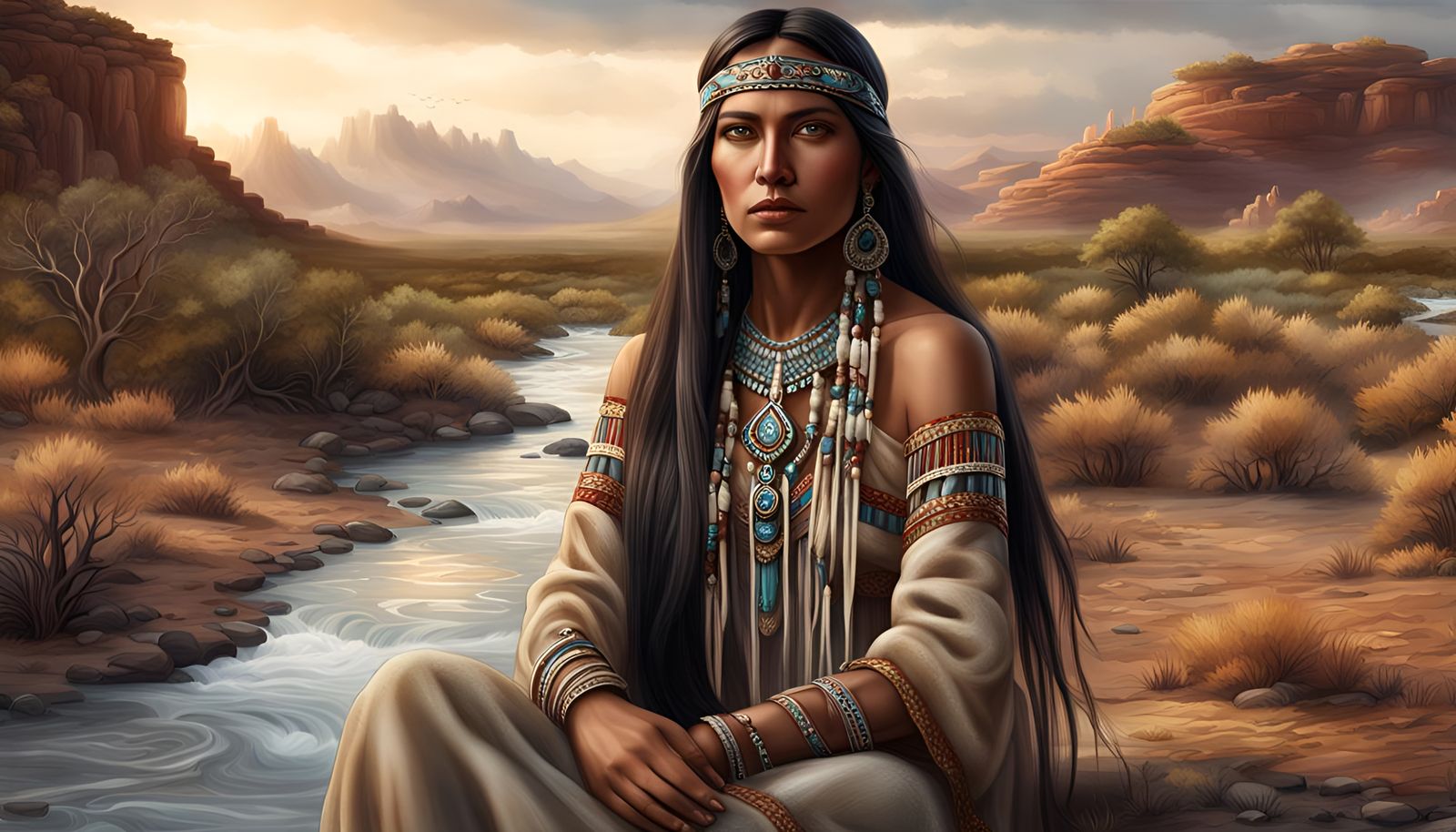 Beautiful Native American upscaled - AI Generated Artwork - NightCafe ...