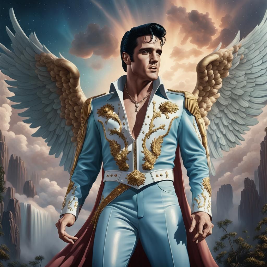 Elvis Presley in heaven - AI Generated Artwork - NightCafe Creator