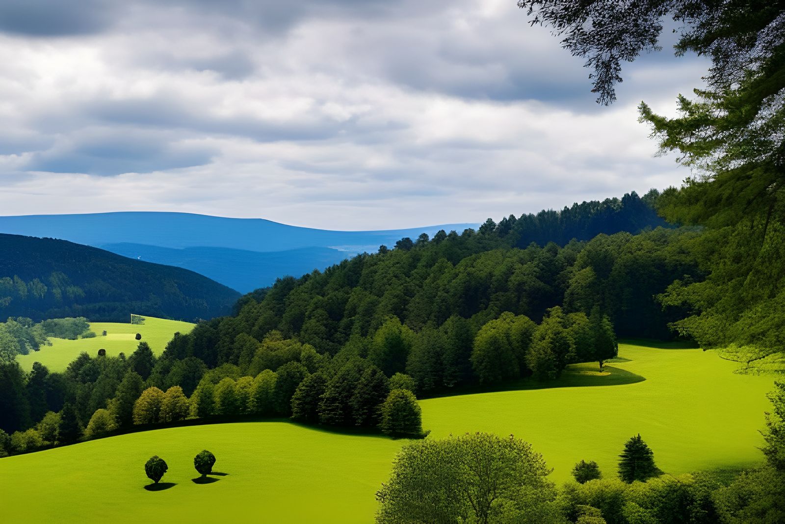 The dark wooded mountains of German Oberzent - AI Generated Artwork ...