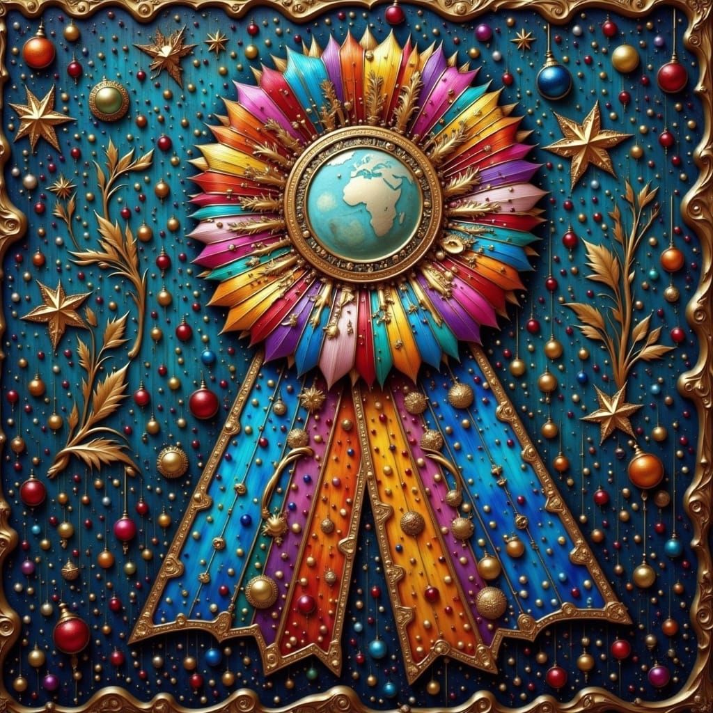 Grand Prize Ribbon in Earthy Textures - AI Art