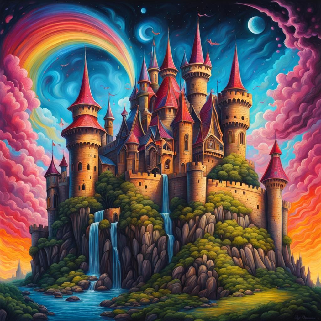 Rainbow Castle, v1 - AI Generated Artwork - NightCafe Creator