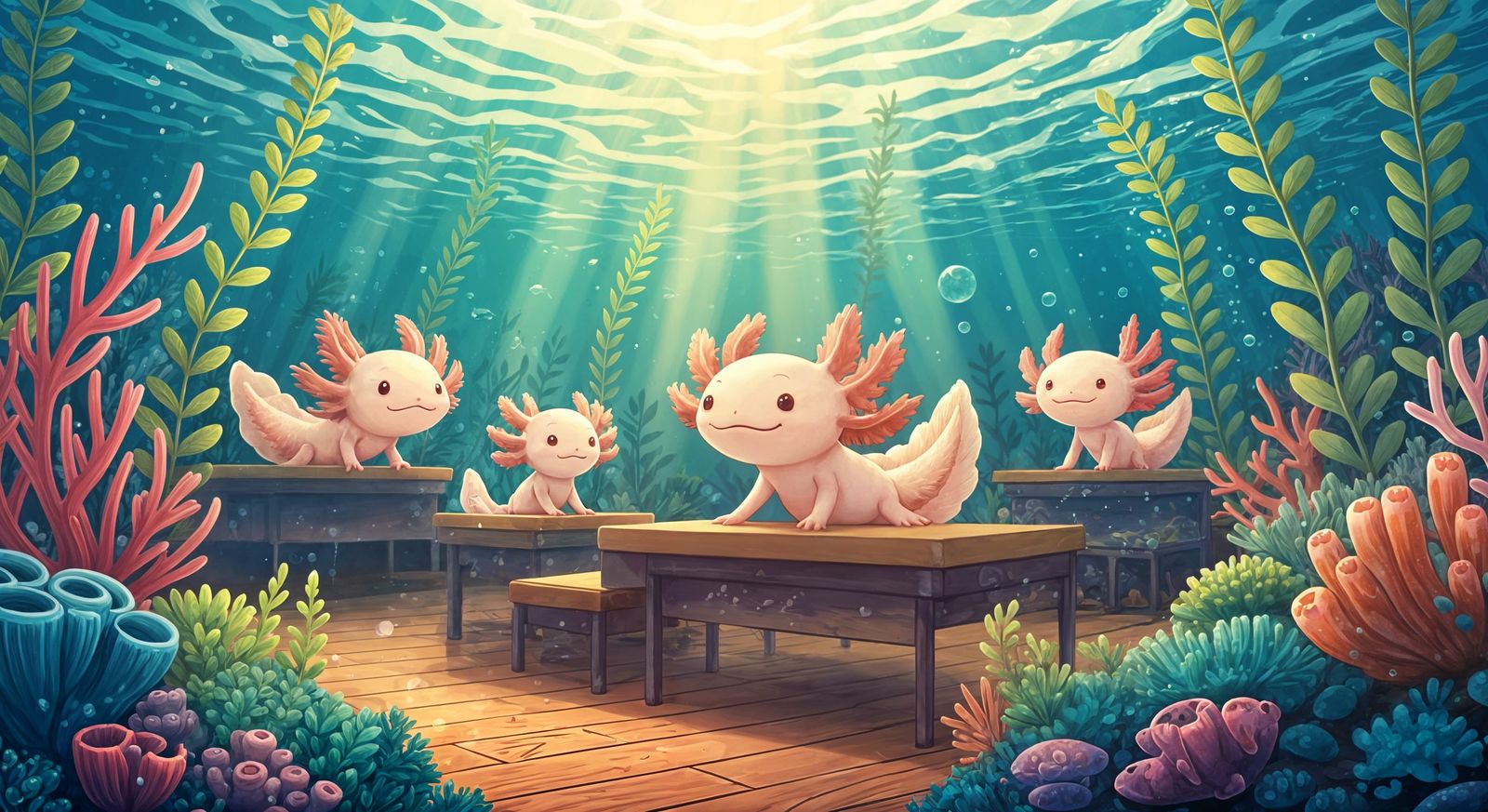 Class of Chibi Axolotls - Learning to Swim