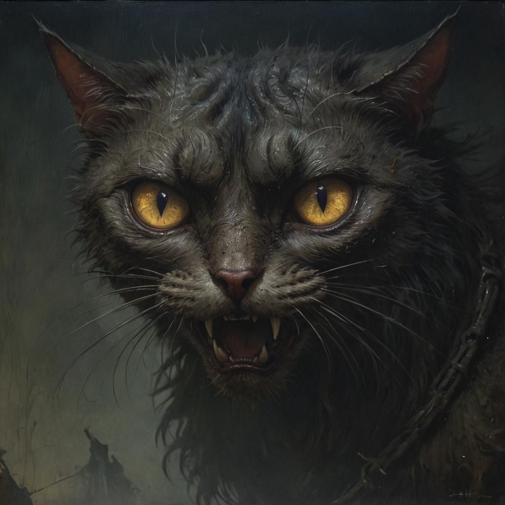 Nightmare Cat 1 - AI Generated Artwork - NightCafe Creator