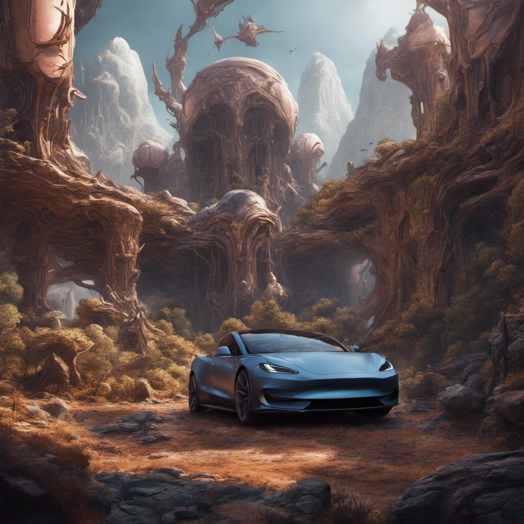 Elon musk car tesla - AI Generated Artwork - NightCafe Creator