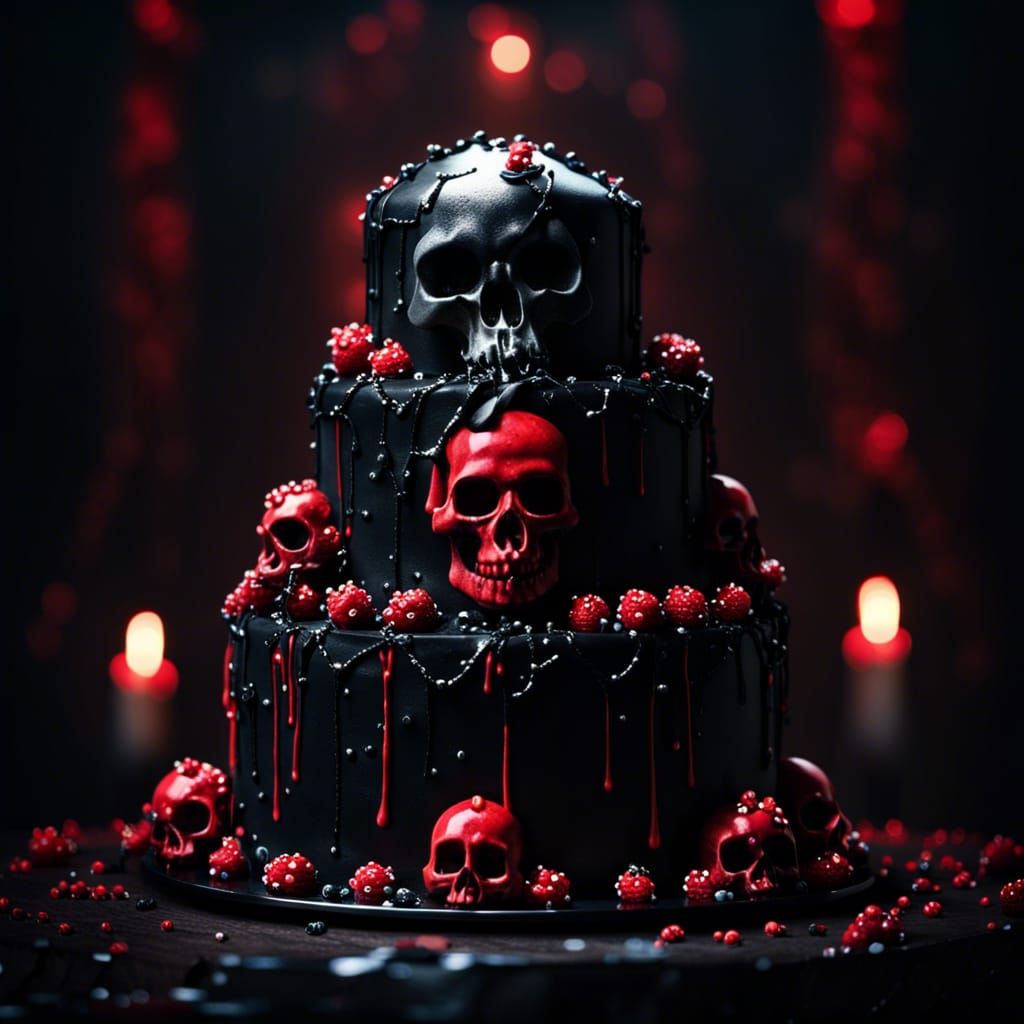 Goth Cake - AI Generated Artwork - NightCafe Creator