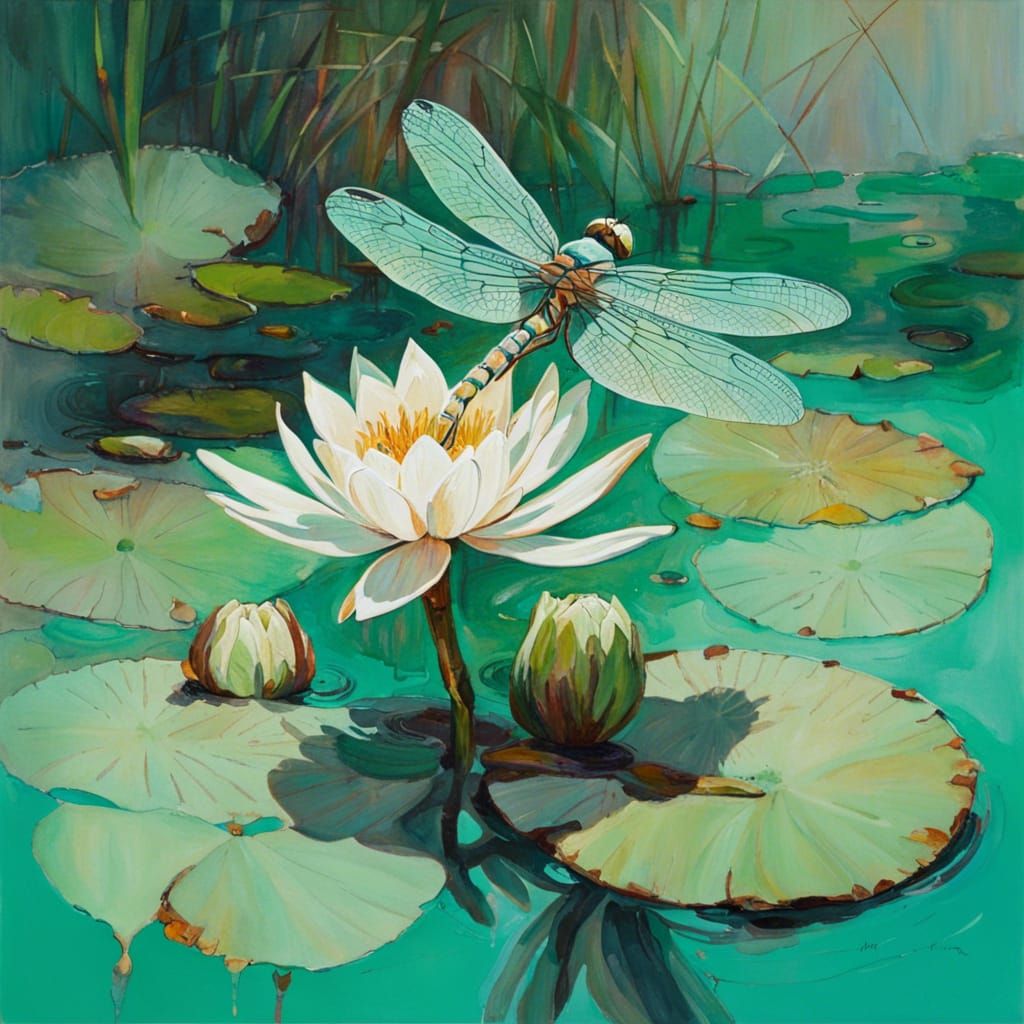 The dragonflies pond - AI Generated Artwork - NightCafe Creator