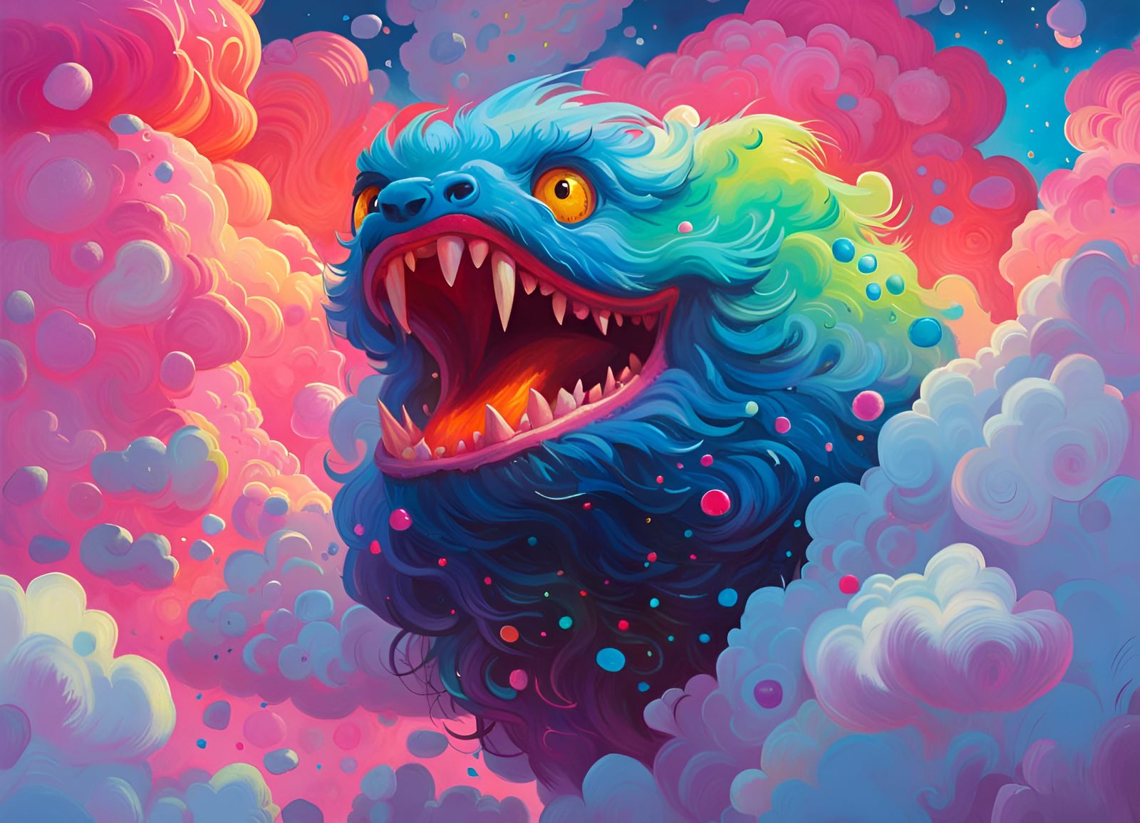 Fluffy the Cloud Gabber - AI Generated Artwork - NightCafe Creator
