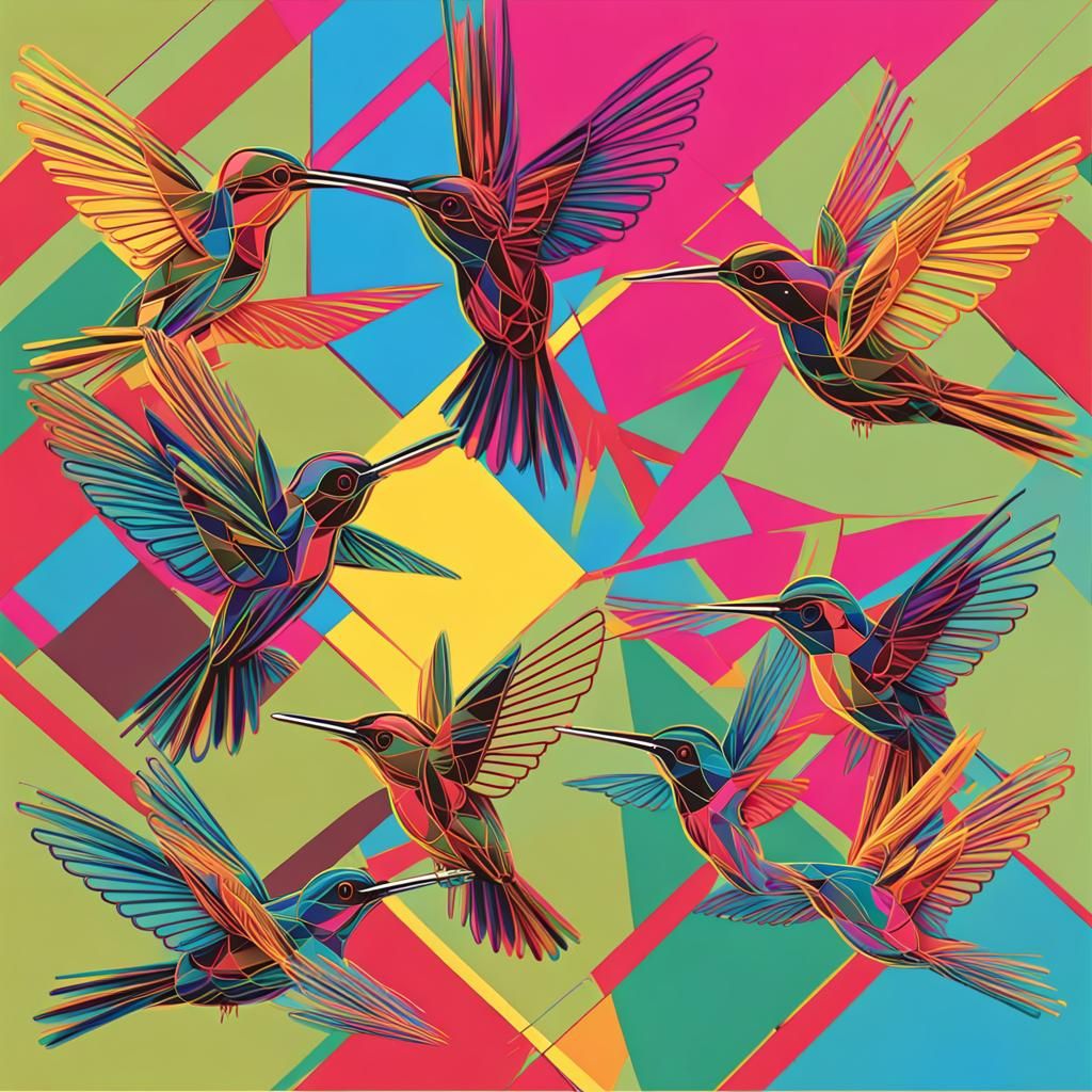 Hummingbirds from Rubber Bands and Paperclips - AI Generated Artwork ...