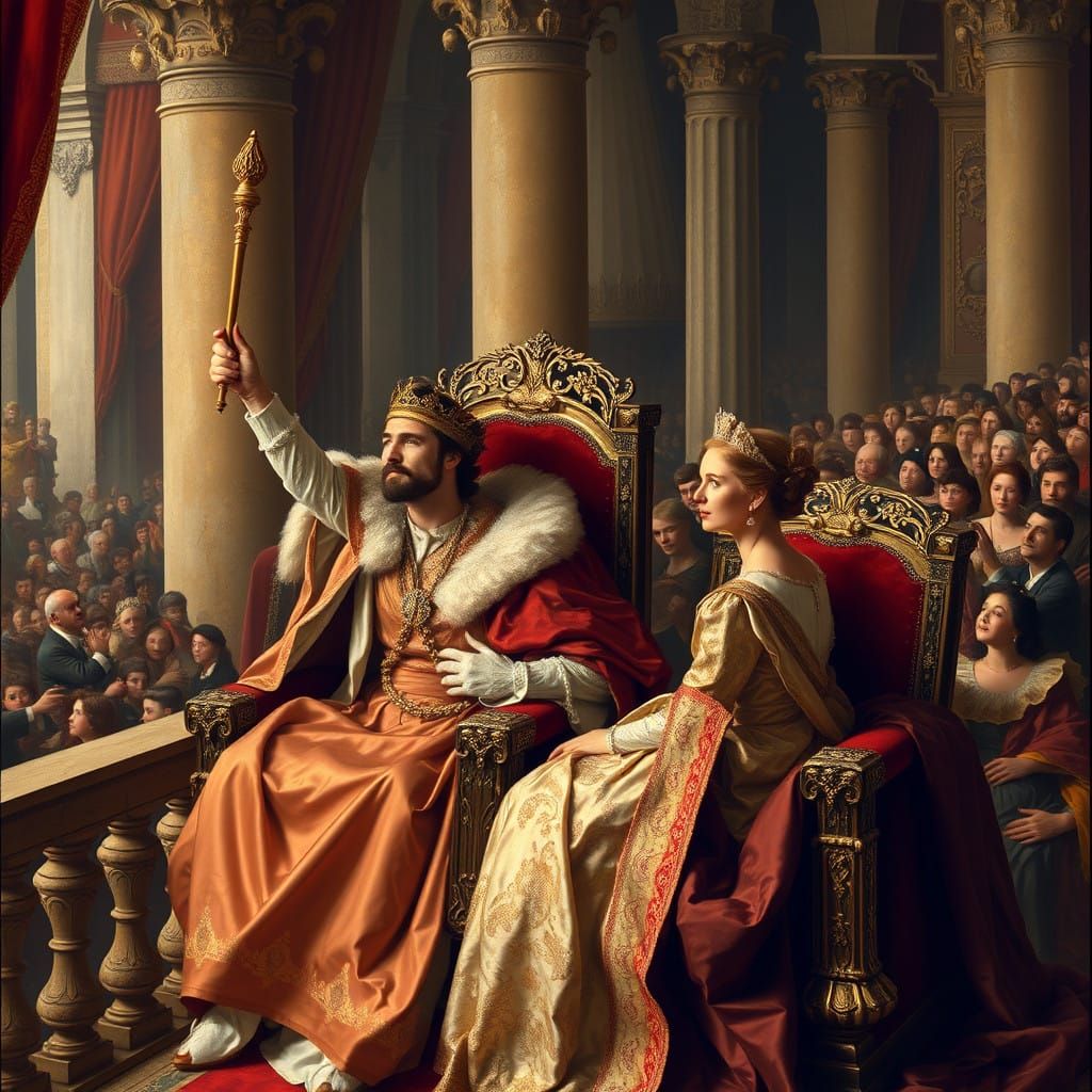 Regal Monarchs in Renaissance Majesty - AI Art
