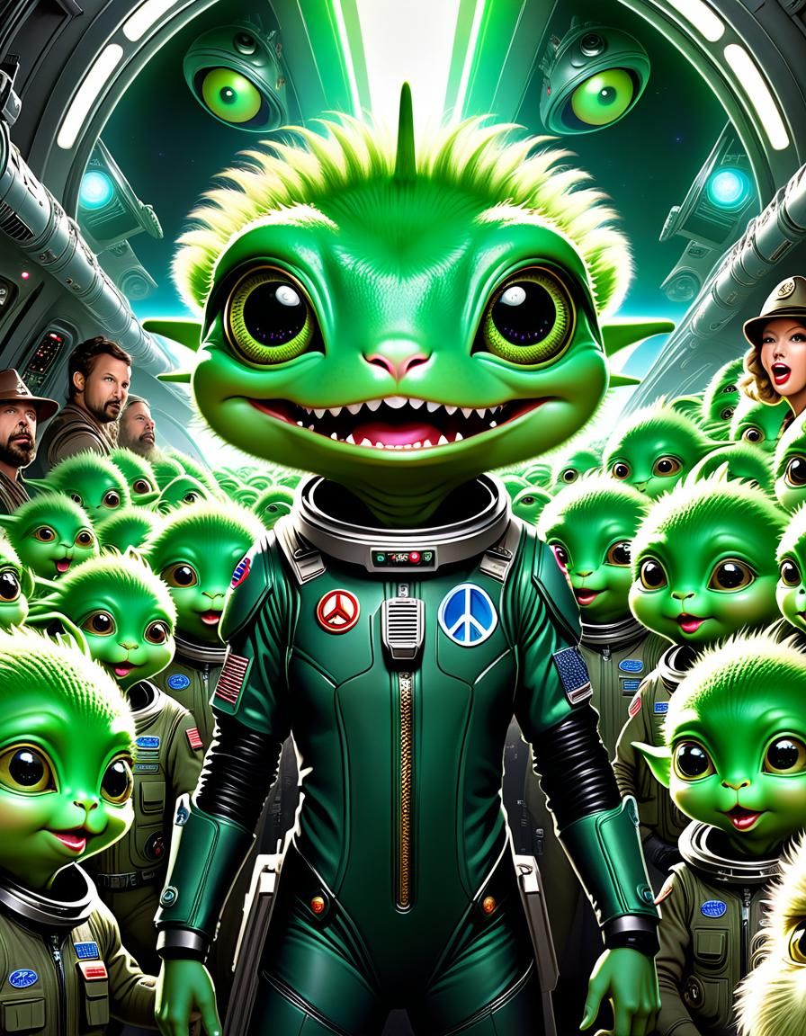 The alien leader had the largest eyes of the lot - AI Generated Artwork ...