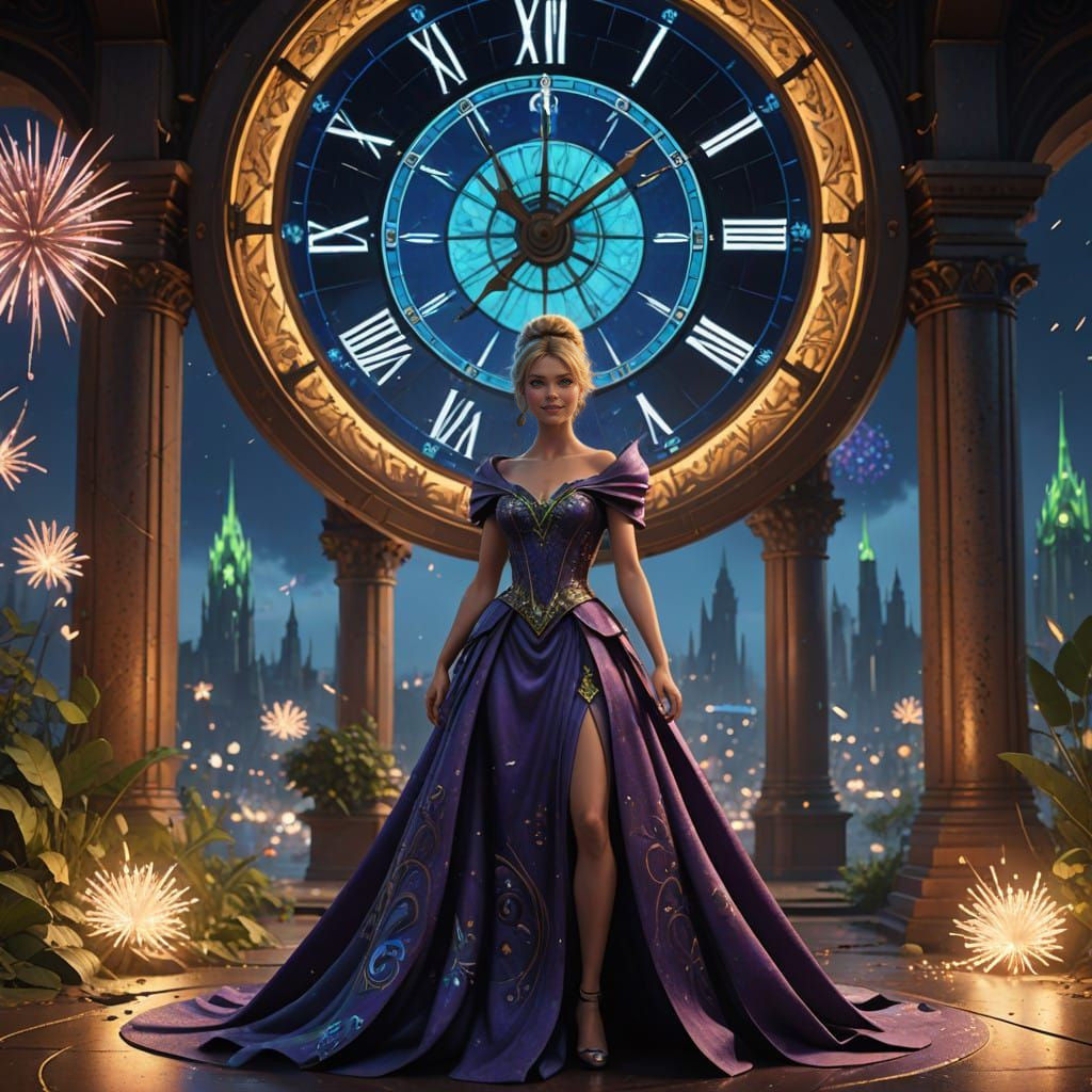 Tinker Bell Rings in the New Year with Vibrant Fan... - AI Art