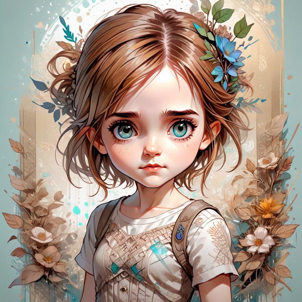 Cute Chibi Emma Watson - AI Generated Artwork - NightCafe Creator