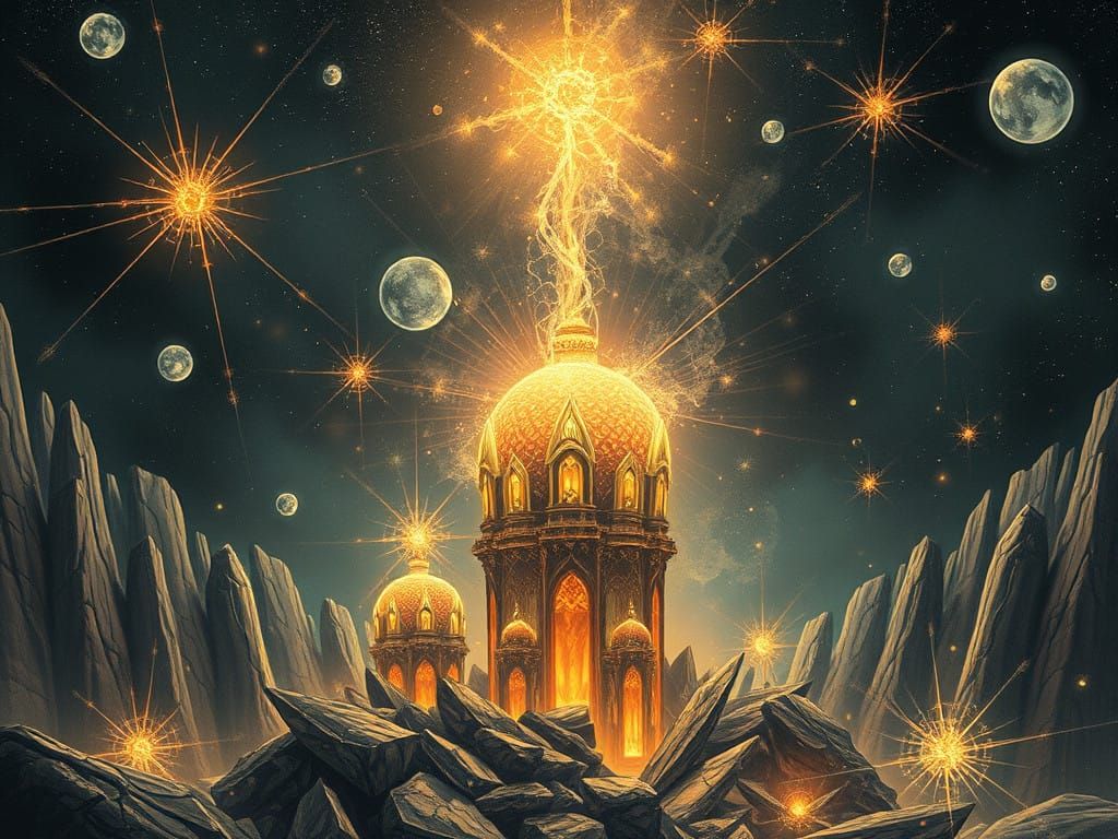 Surreal Teslapunk Orbs Dance with Fractal Elegance - AI Art