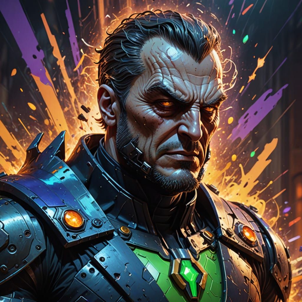 Super Villain with shape-shifting capabilities, inventor experimenting ...