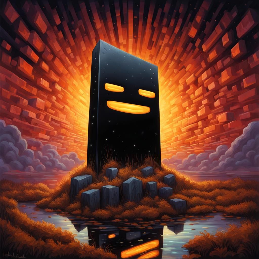 Friendly Monolith (Cartoon) - AI Generated Artwork - NightCafe Creator