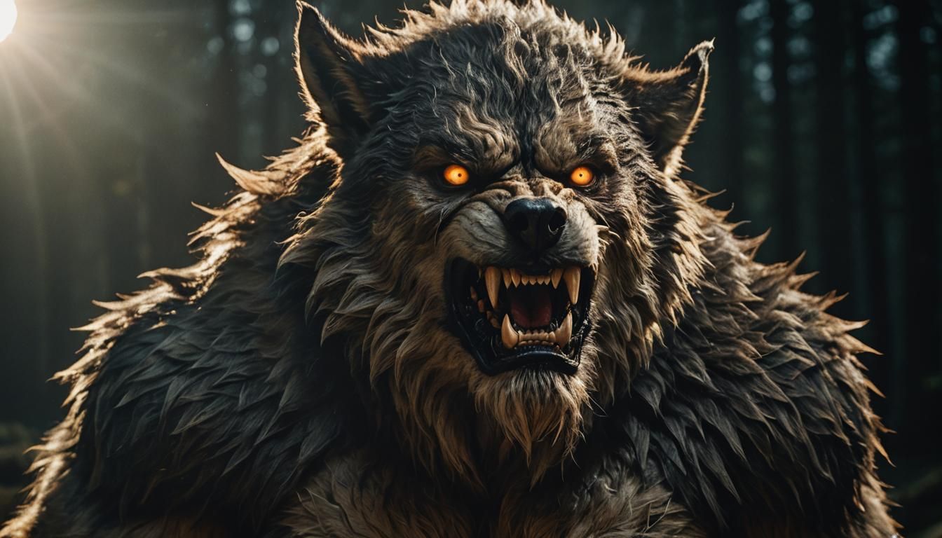 Epic Dark Fantasy Werewolf Transformation - AI Art