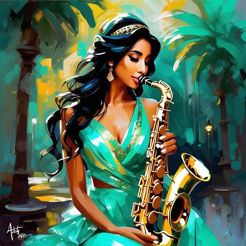 ("playing posture:2.0) (saxophone playing posture_pose:2.0) Portrait of ...