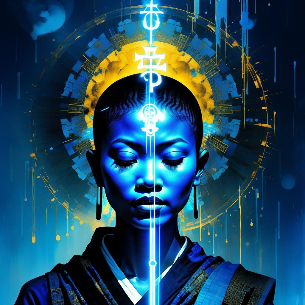 Peaceful in blue - AI Generated Artwork - NightCafe Creator