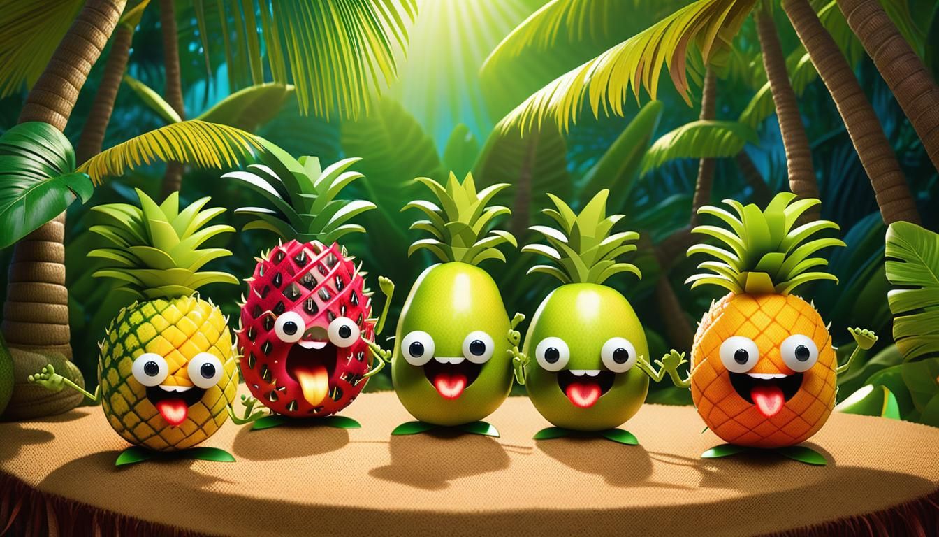 Tropical Fruit Band - AI Generated Artwork - NightCafe Creator