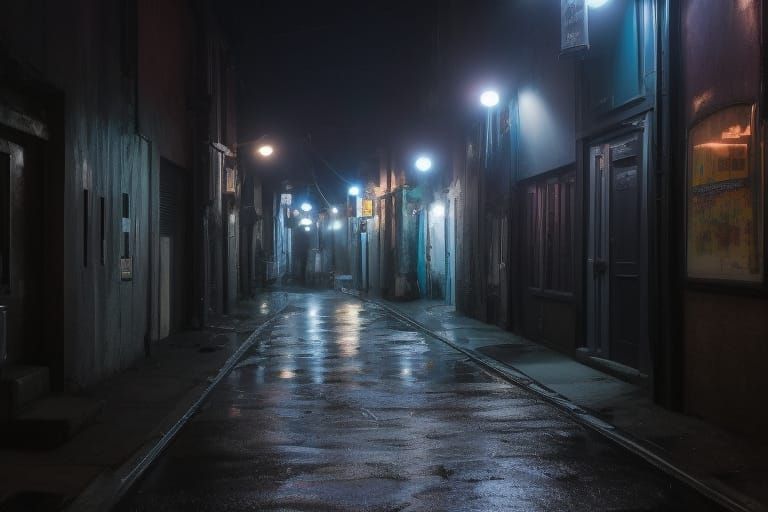 Hidden Ghost Entrance Path Doors in Rainy street alleys in eerie ...