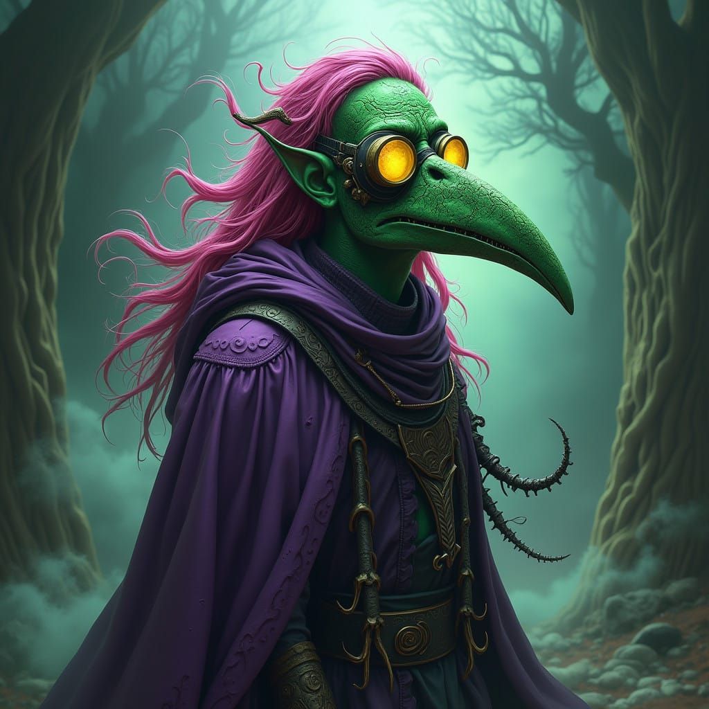 Dark Fantasy Alchemist Athamaru Radiates Toxic Mal... - AI Art