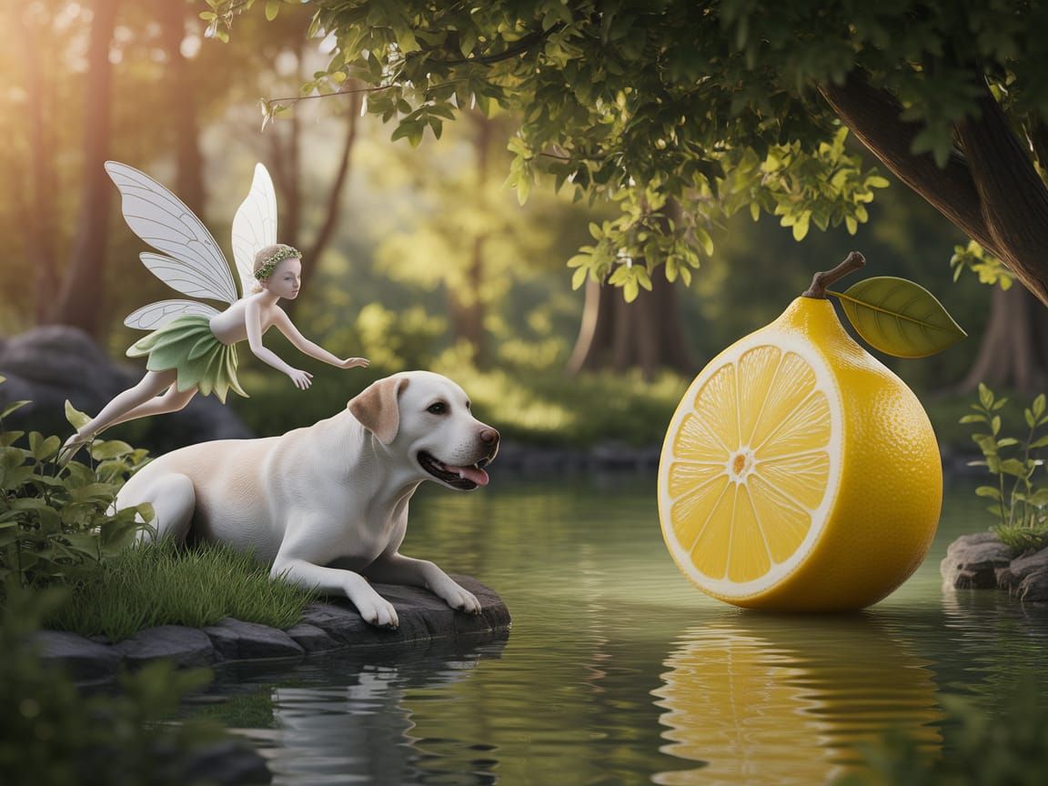 Whimsical Enchanted Forest Scene with Mythical Cre... - AI Art