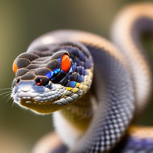 Opal Eyed Weasel Snake - AI Generated Artwork - NightCafe Creator