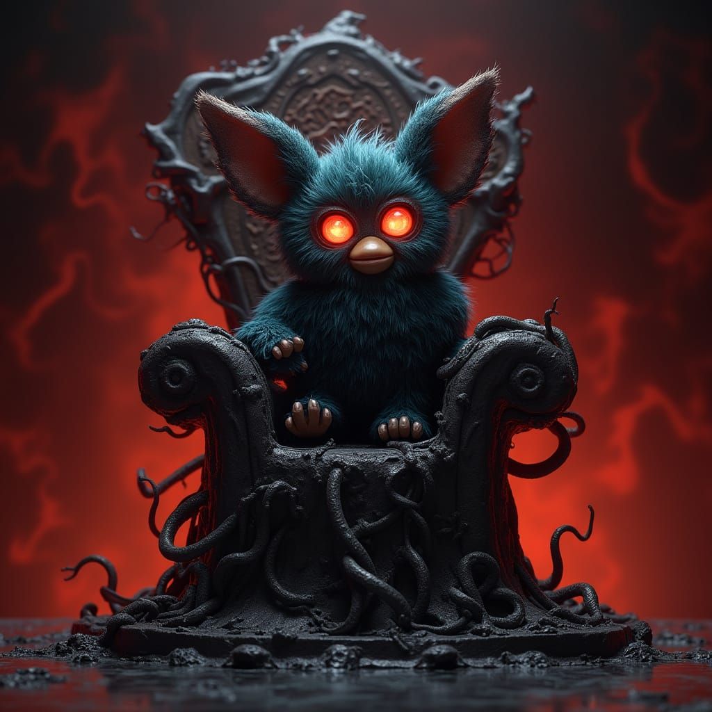 Possessed furby doom throne - Demonic Furby Seated on Twist...