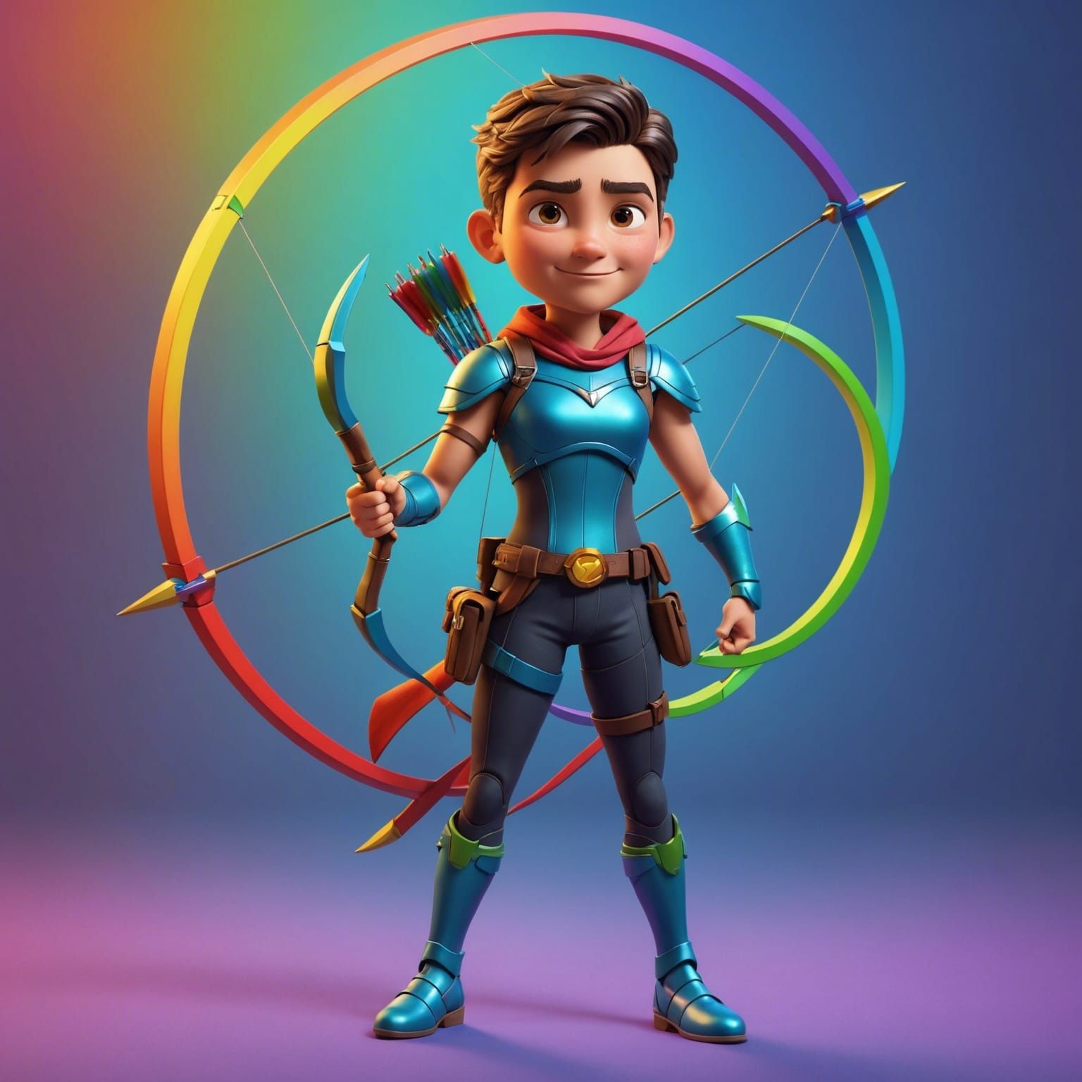Rainbow Archer Superhero - AI Generated Artwork - NightCafe Creator
