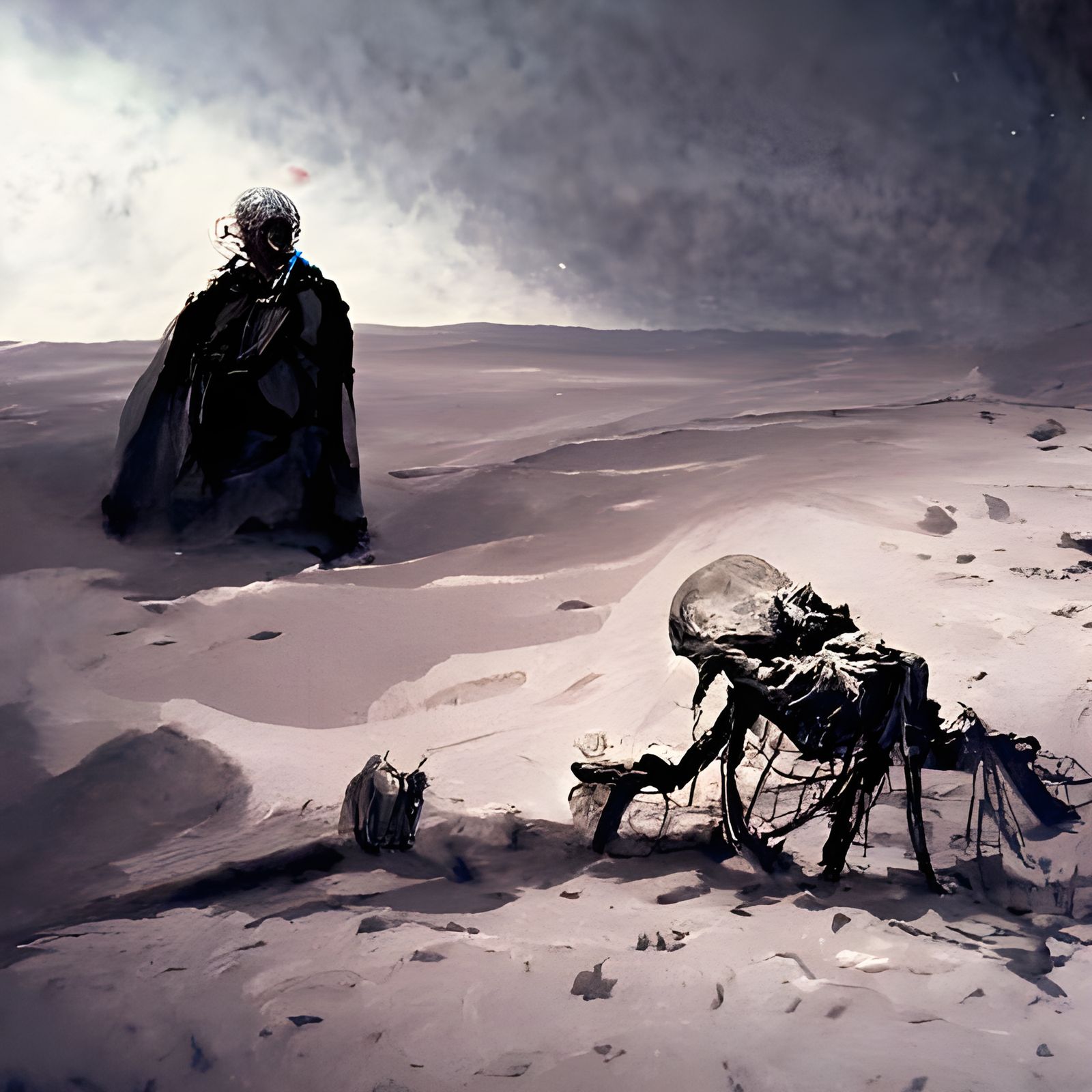 Old traveler alone in the desert - AI Generated Artwork - NightCafe Creator