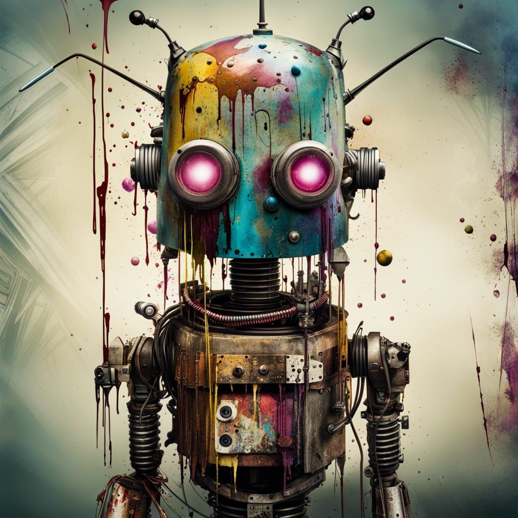 Grunge Robot - AI Generated Artwork - NightCafe Creator