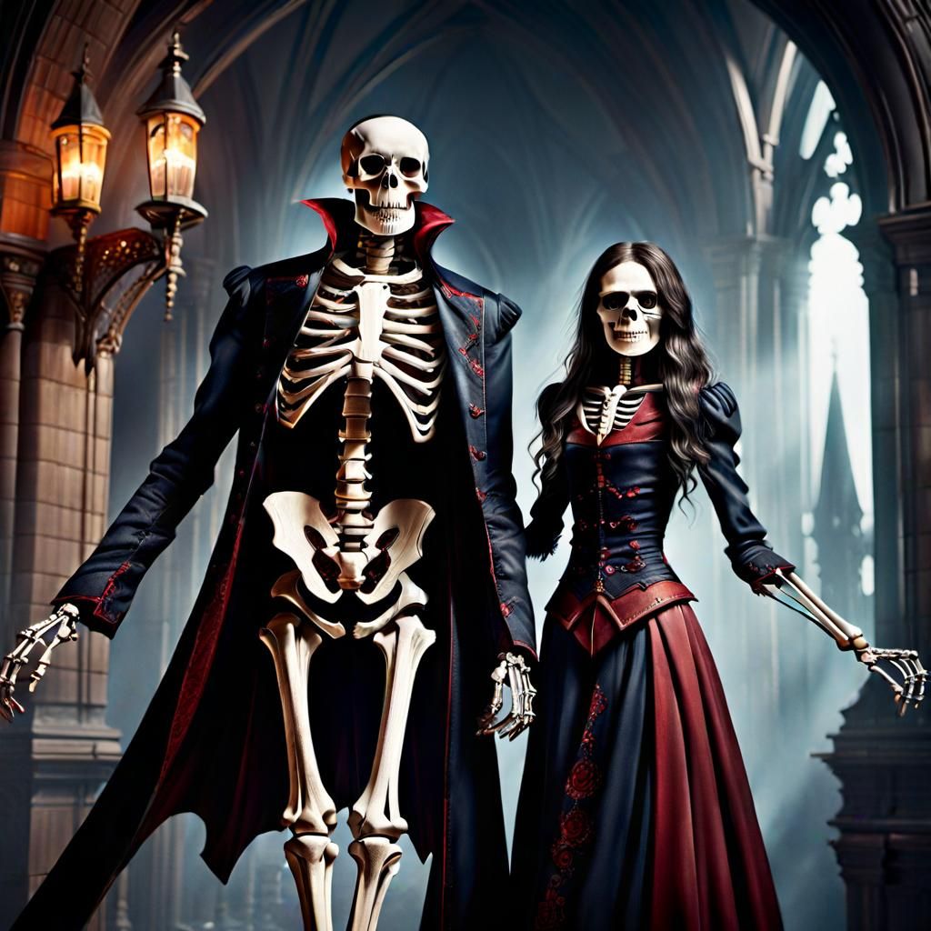 Skeleton dances with a Vampire - Epic Skeleton Dance Battles...