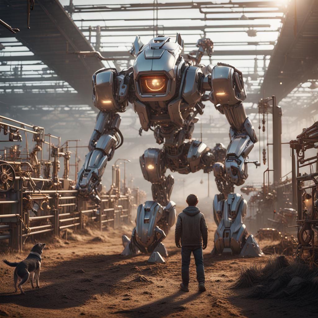 Robot farmer and his keep / keeper - AI Generated Artwork - NightCafe ...