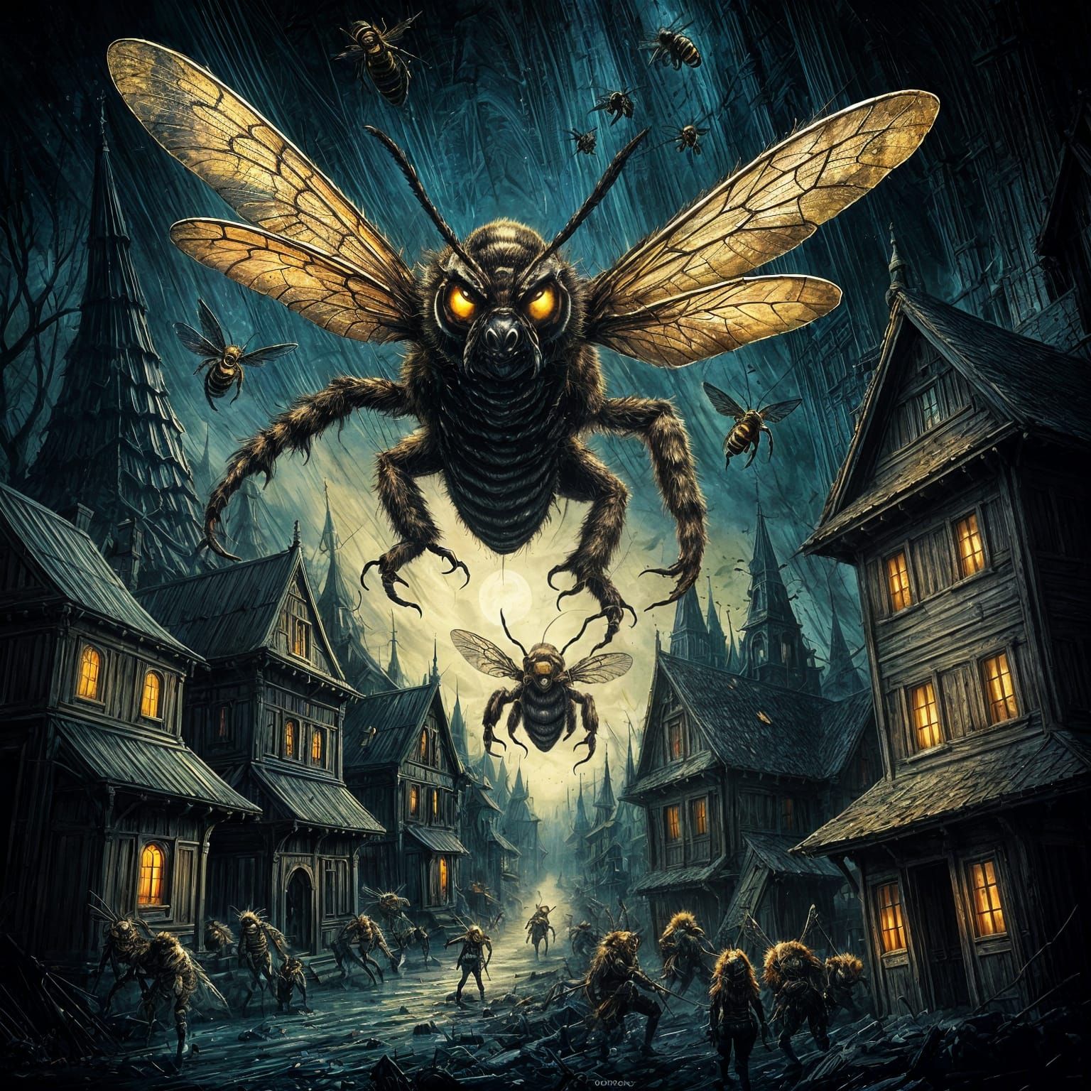 killer bee - Bee Horror in Dark Gothic Style