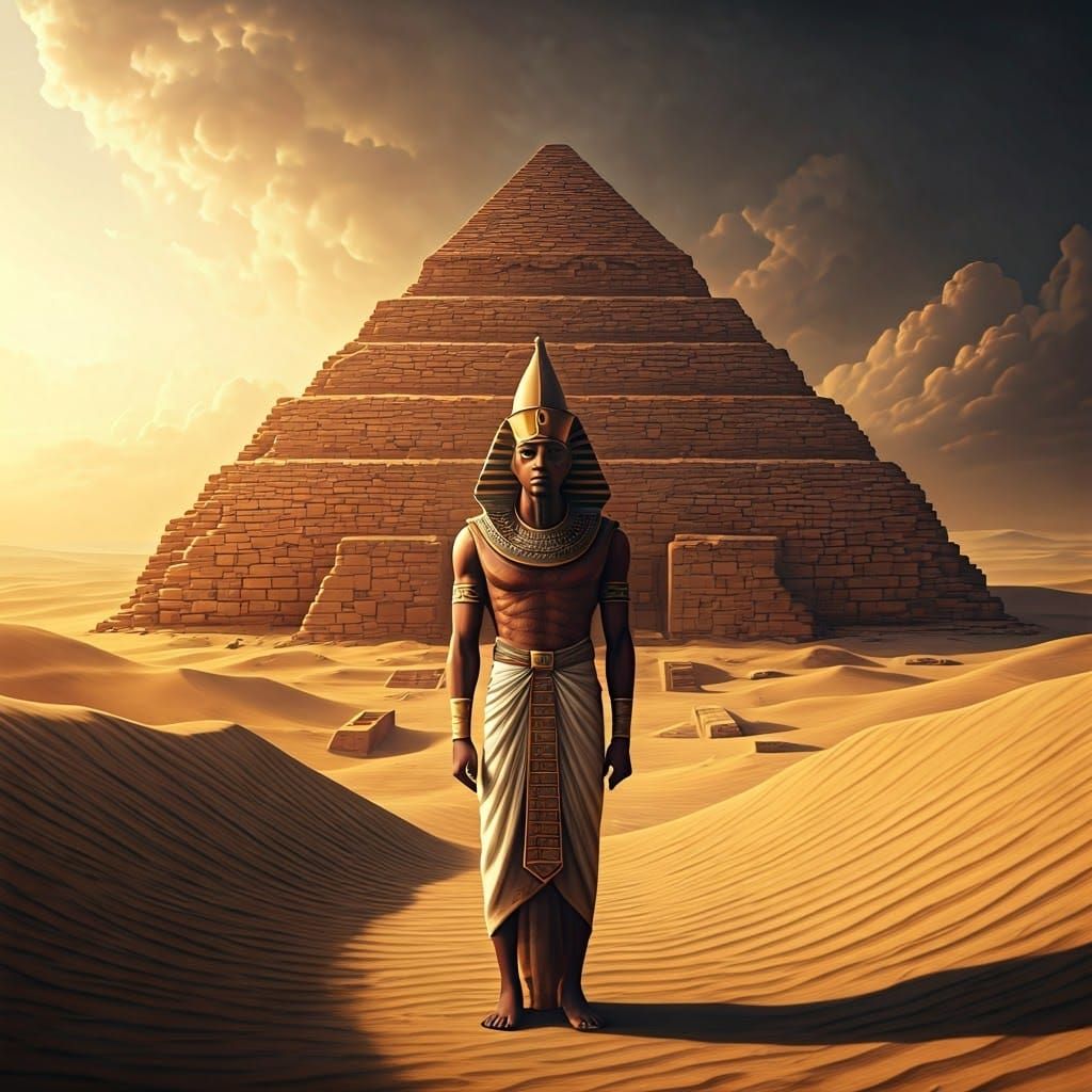 Pharaoh Djoser's Pyramid in Szakkara Desert, Syd M... - AI Art