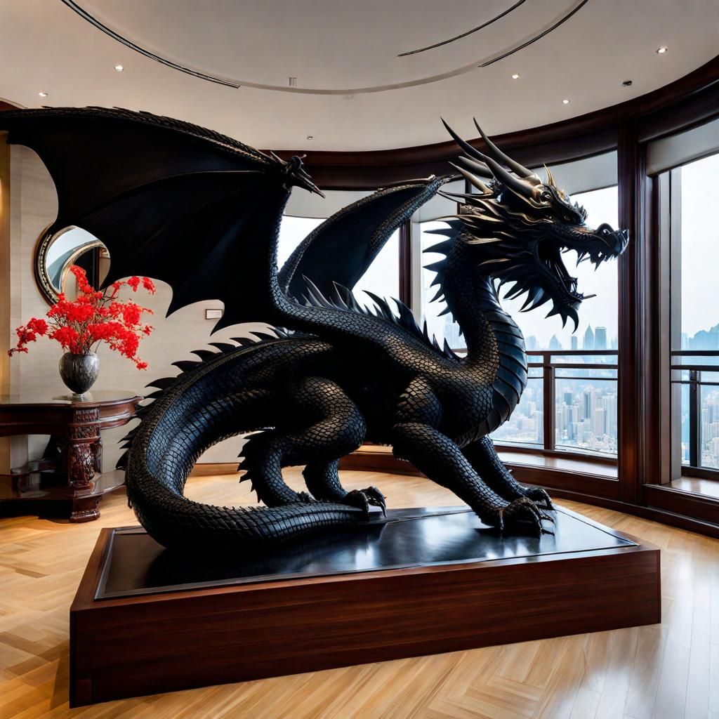 Dragon Sculpture made with recycled tires - AI Generated Artwork ...