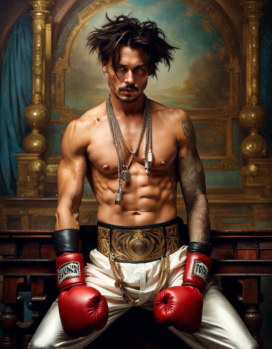 Johnny Depp Boxer - AI Generated Artwork - NightCafe Creator