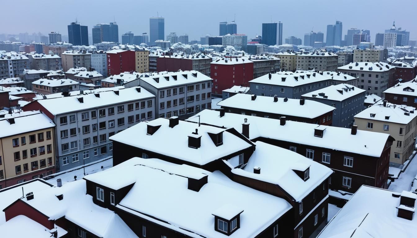 Winter and snow, everything is frozen people are frozen it's winter ...