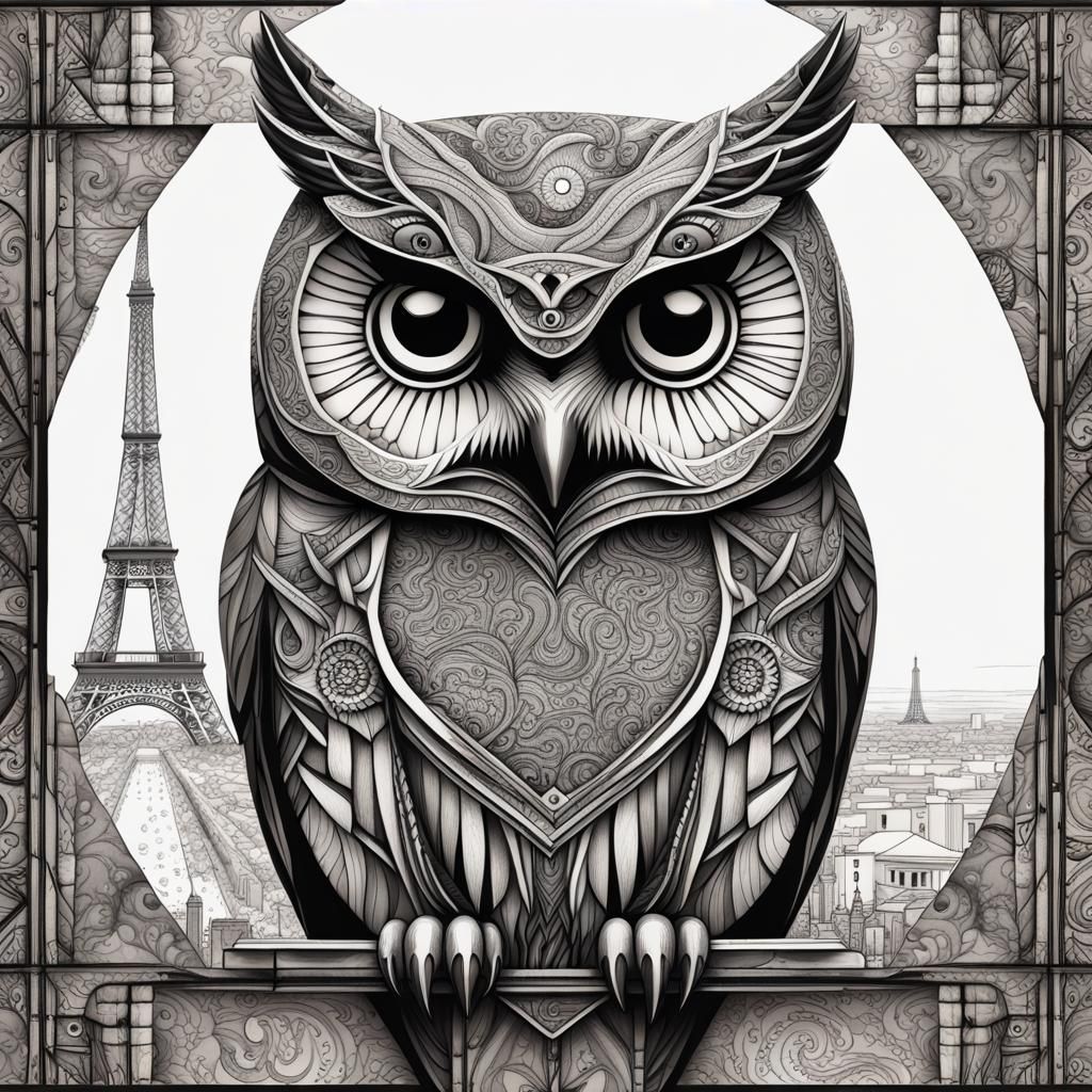 sketch of an owl - AI Generated Artwork - NightCafe Creator
