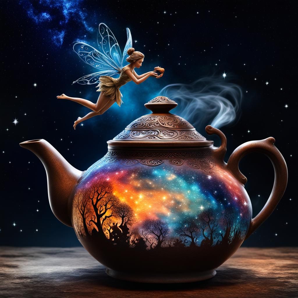 Tea time with fairy - AI Generated Artwork - NightCafe Creator