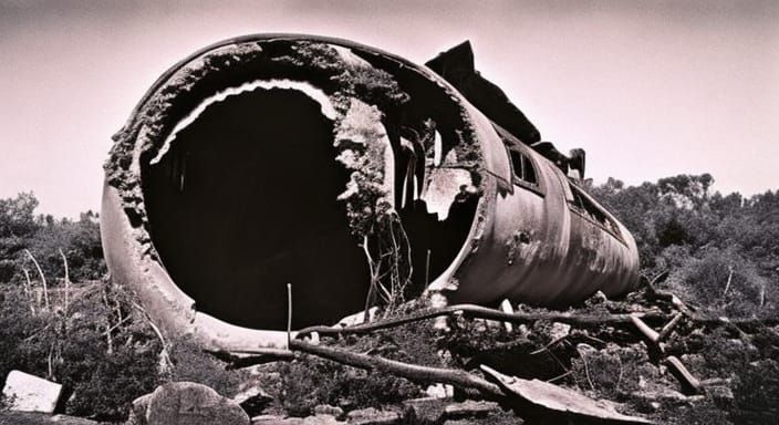 unexploded ww2 bomb rocket rusty decaying broken wreck crashed derelict ...