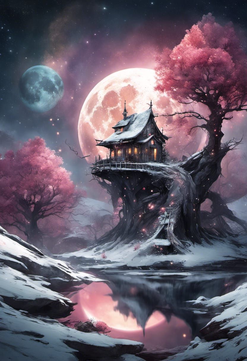 Snowy Fantasycore House - AI Generated Artwork - NightCafe Creator