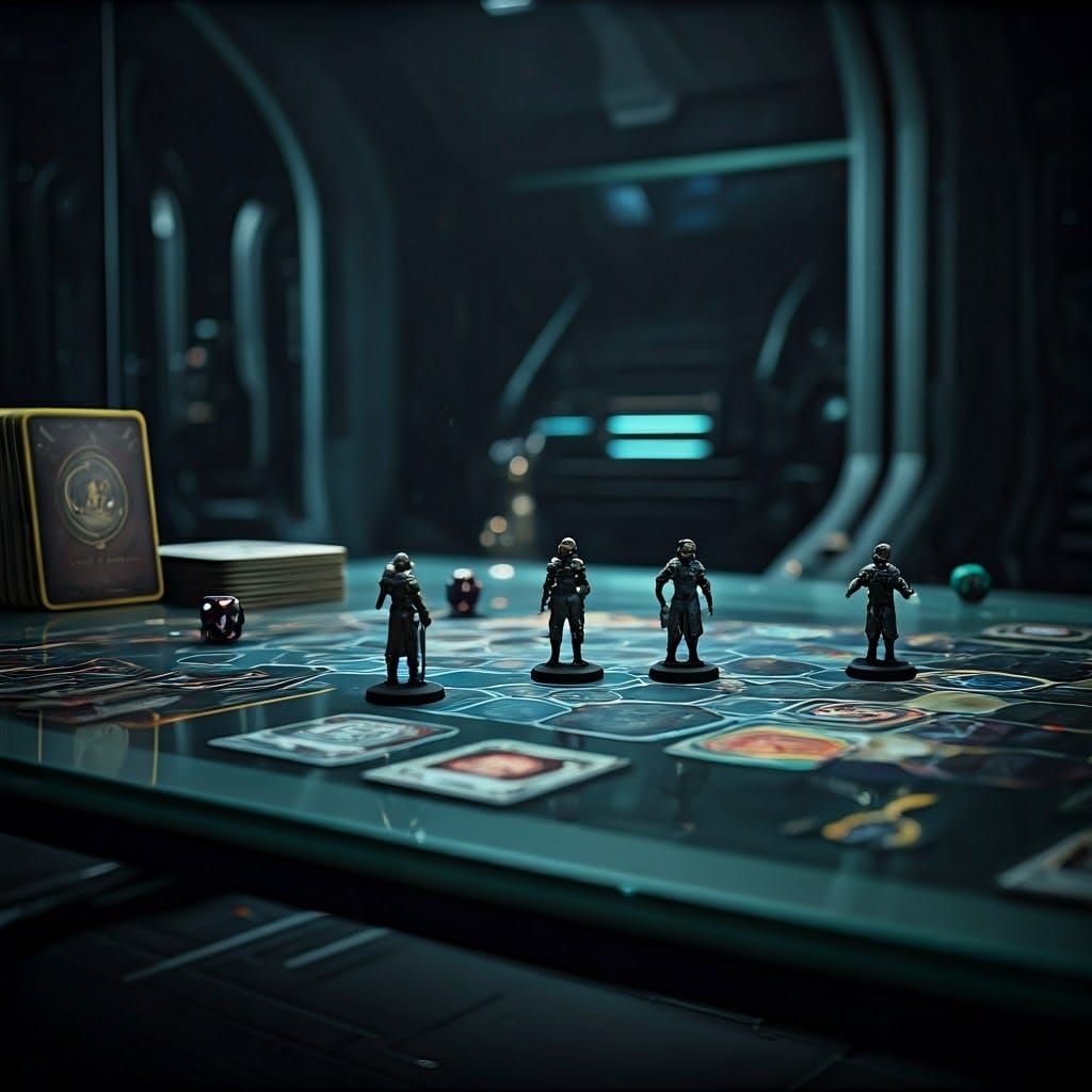 Board game on a spaceship - Fantastical Space Board Game in...