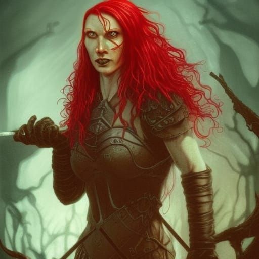 Red haired Middleaged finnish evil witch Satu is happy living in ...