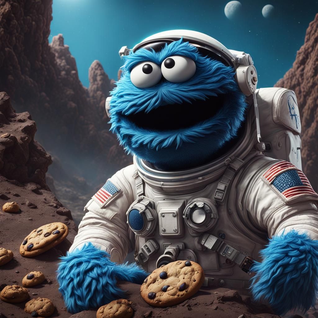 Cookie Monster Astronaut - AI Generated Artwork - NightCafe Creator