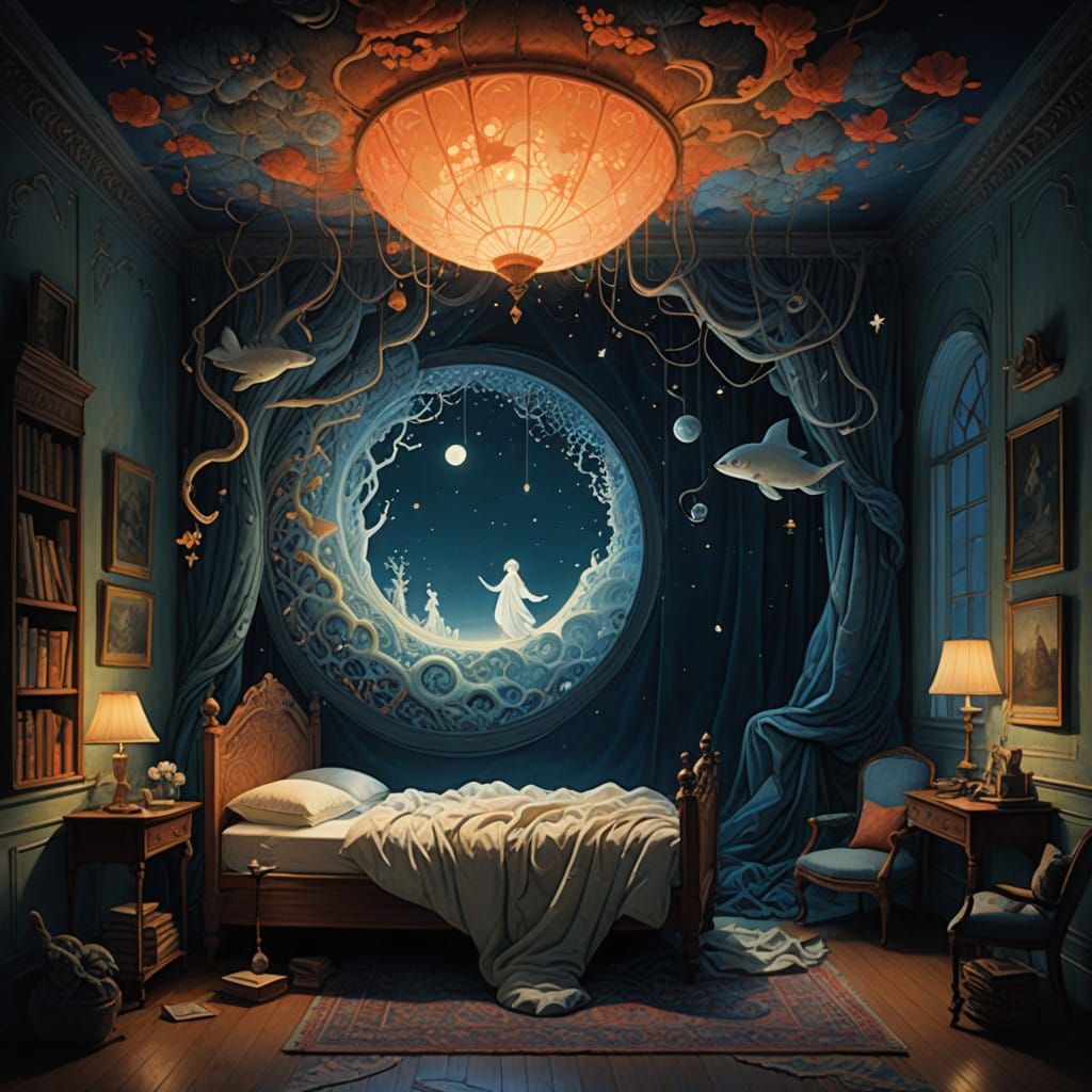 Surreal Lullaby Book Illuminates Vintage Nursery - AI Art