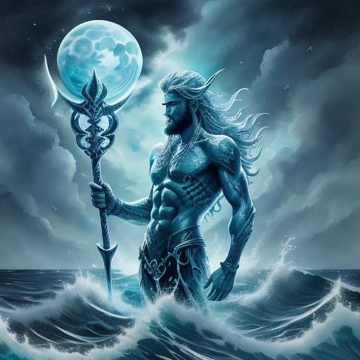 Surreal Mythological Scene with Godlike Energy - AI Art