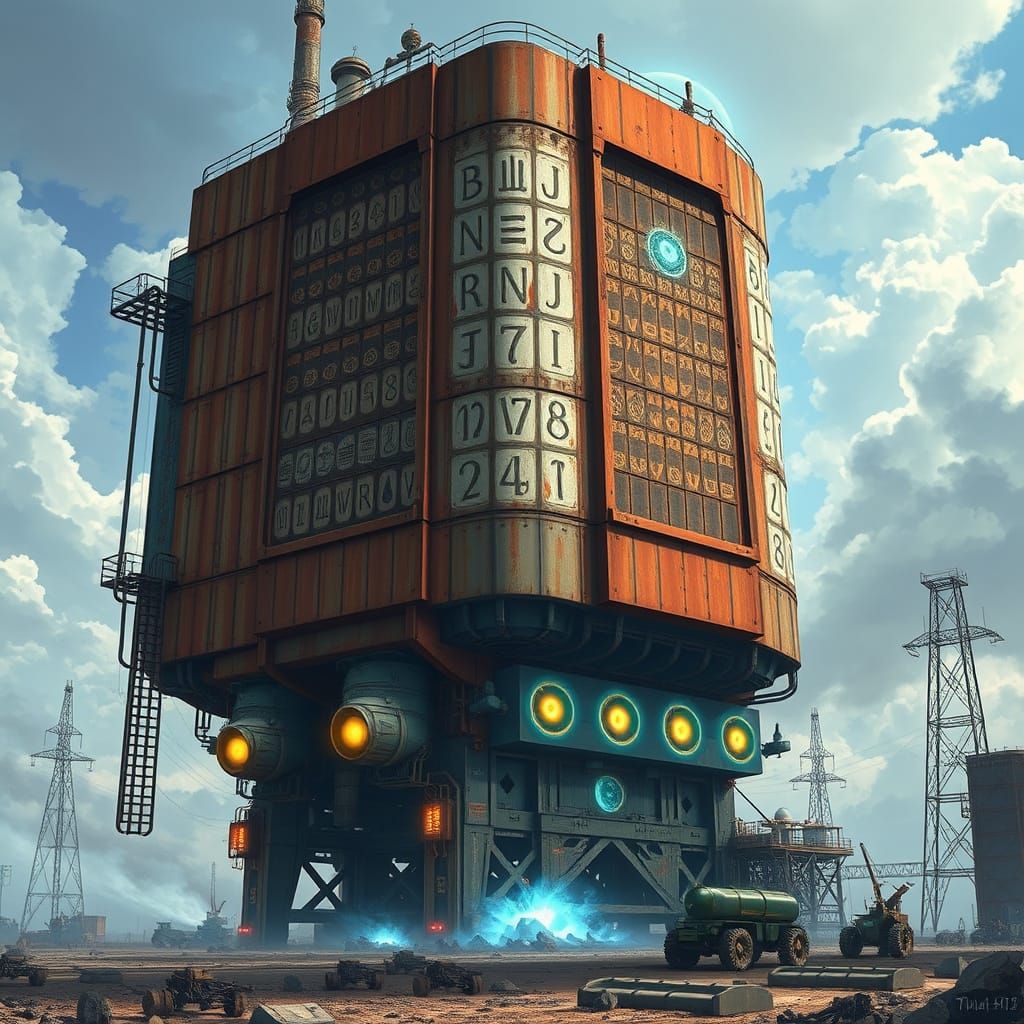 Majestic Post-Apocalyptic Spaceship Emerges from I... - AI Art